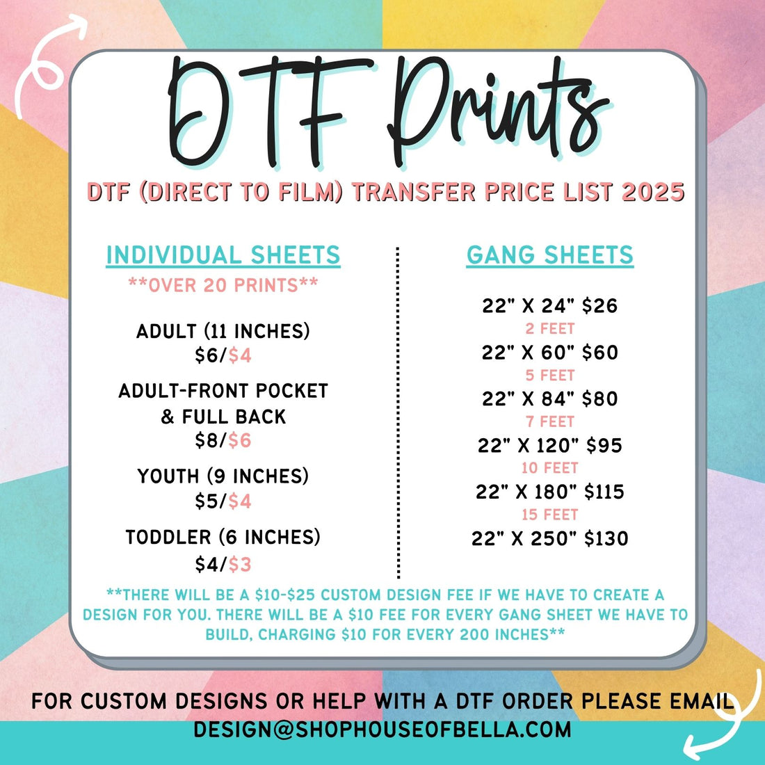 Custom DTF Transfers – House of Bella LLC